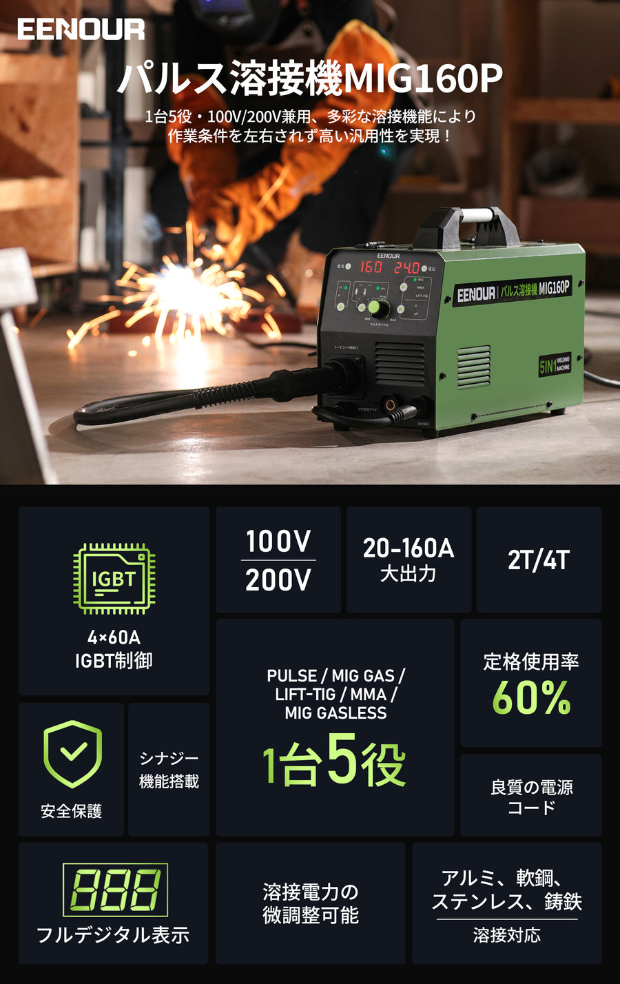 パルス溶接機MIG160P – EENOUR